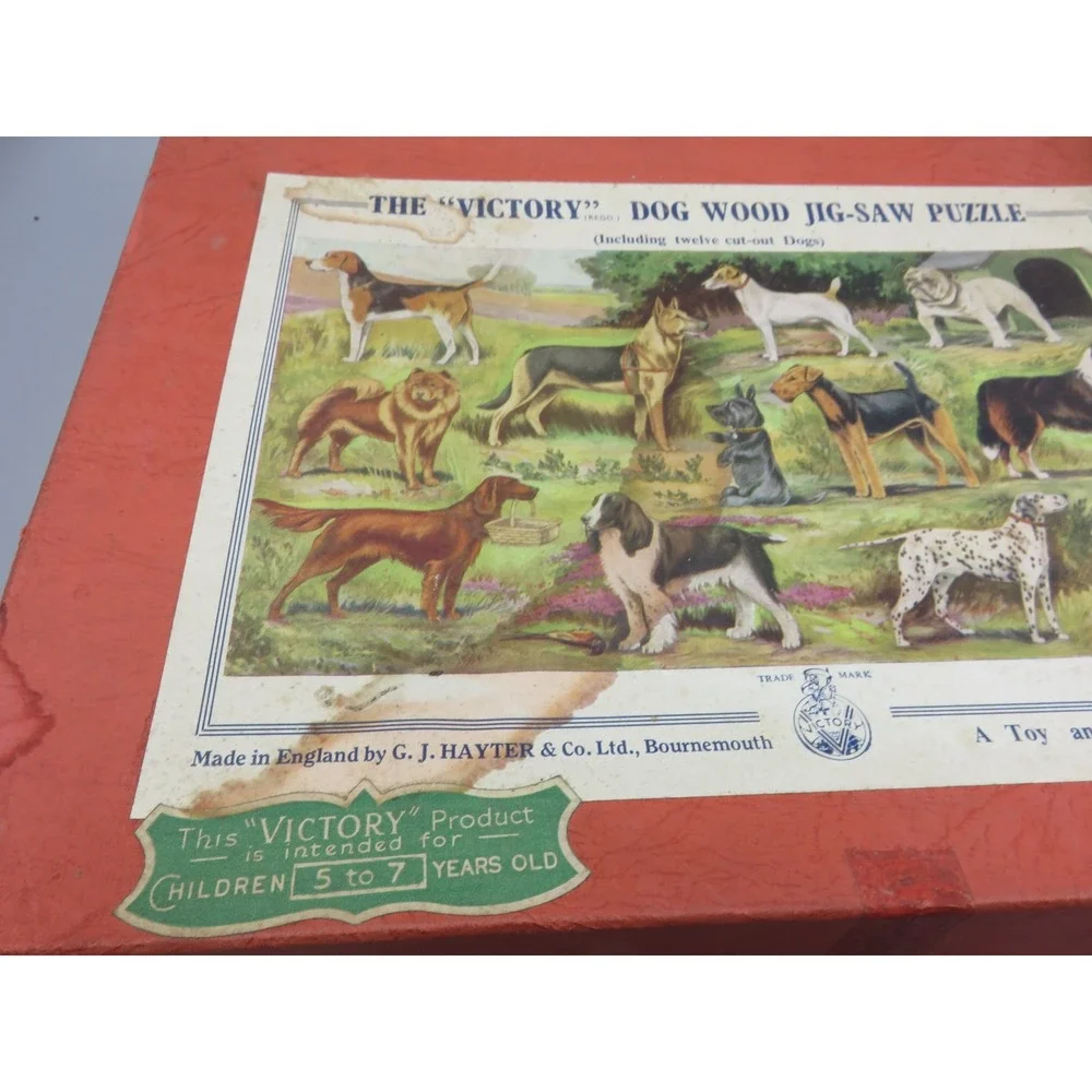 Victory | Games | Vintage Victory Dog Wood Jigsaw Puzzle G J Hayter ...